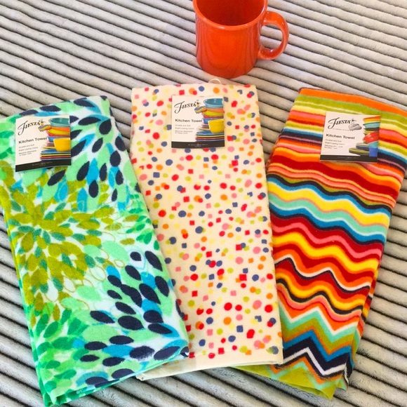 Fiesta | Kitchen | Nwt Fiesta 3pc Colorful Kitchen Towels Set | Poshmark